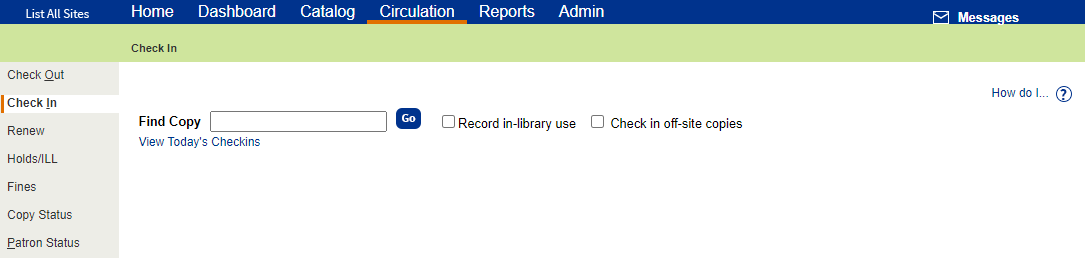 Check In a Library Copy