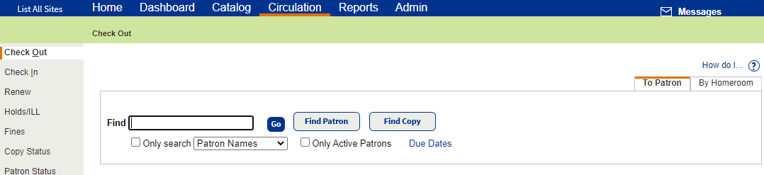 Library Check Out To Patron