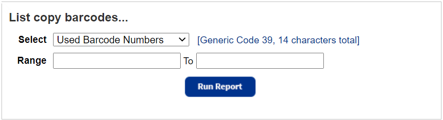 Generate a Barcode List